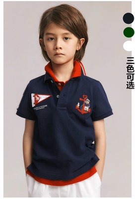 夏季男童翻领短袖T恤polo衫