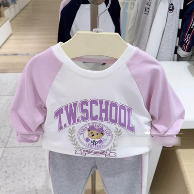 2025秋季新款女童休闲百搭长袖T恤中大童圆领打底衫TKLA253853K