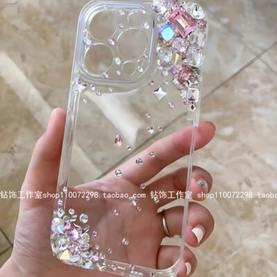 iPhone手机壳定制水钻镶钻