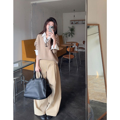 送运费险！翻领假两件polo毛衣女