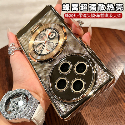 钟表磁吸支架适用vivox200手机壳新款vivox200Pro散热硬壳x100S全包镜头膜X90超薄Mini防摔外壳X80时尚男女款