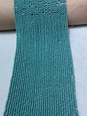 2MM3MM绿松石刻面切面散珠半成品手链项链配件配珠饰品小珠子