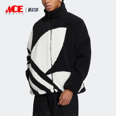 Adidas/阿迪达斯正品三叶草男女保暖仿羊羔绒运动夹克HR3486