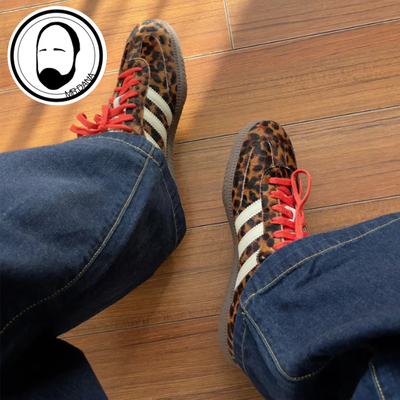 Adidas阿迪达斯三叶草 Samba OG T头男女豹纹复古德训板鞋JI2734