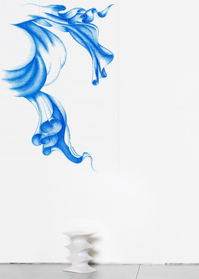 法国Moustache Light blue浅蓝优雅墙贴墙纸壁纸进口