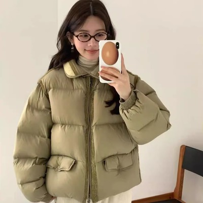 百搭短款鹅绒羽绒服女保暖面包服