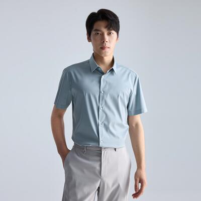 A5XZC0013S利家男装夏款短袖正装半袖上衣衬衣合体版