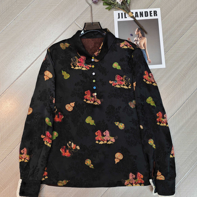 诺诺春宝马送福国潮风轻奢气质人丝香云纱上衣小衫YS7-zl-779201