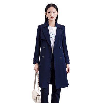 歌蒂诗春季专柜新款气质翻领时尚大气中长款风衣女 1C11F2834