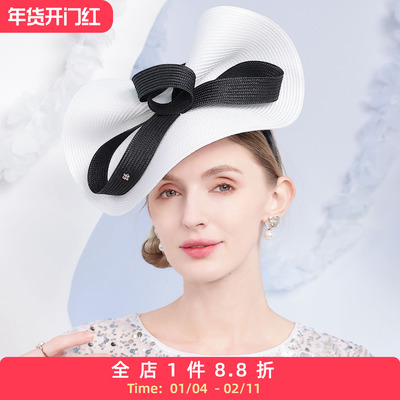EE 2025春夏新款 优雅复古 百搭宴会发箍礼帽女2249