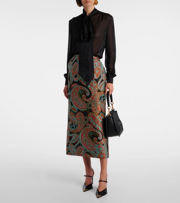 复古提花半身裙 中长款半身一步裙 Etro艾绰2025秋季新款