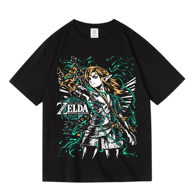 塞尔达林克switch游戏王国之泪周边潮流纯棉短半袖T恤男女夏季