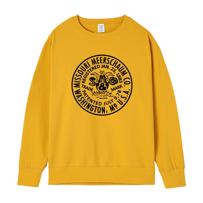 欧美式烟斗客斗草密苏里Missouri玉米斗周边印花秋冬圆领套头卫衣