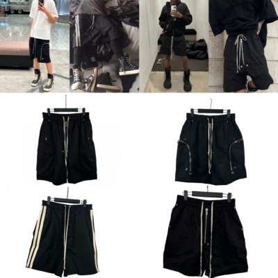 RODOWENS24SS Cargo bale拉链工装裤梭织面料夏季黑色短裤情侣款