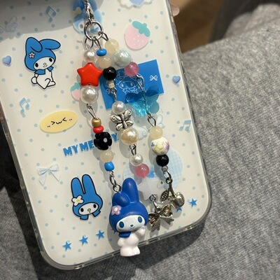 蓝色美乐蒂蝴蝶结手机挂件创意女