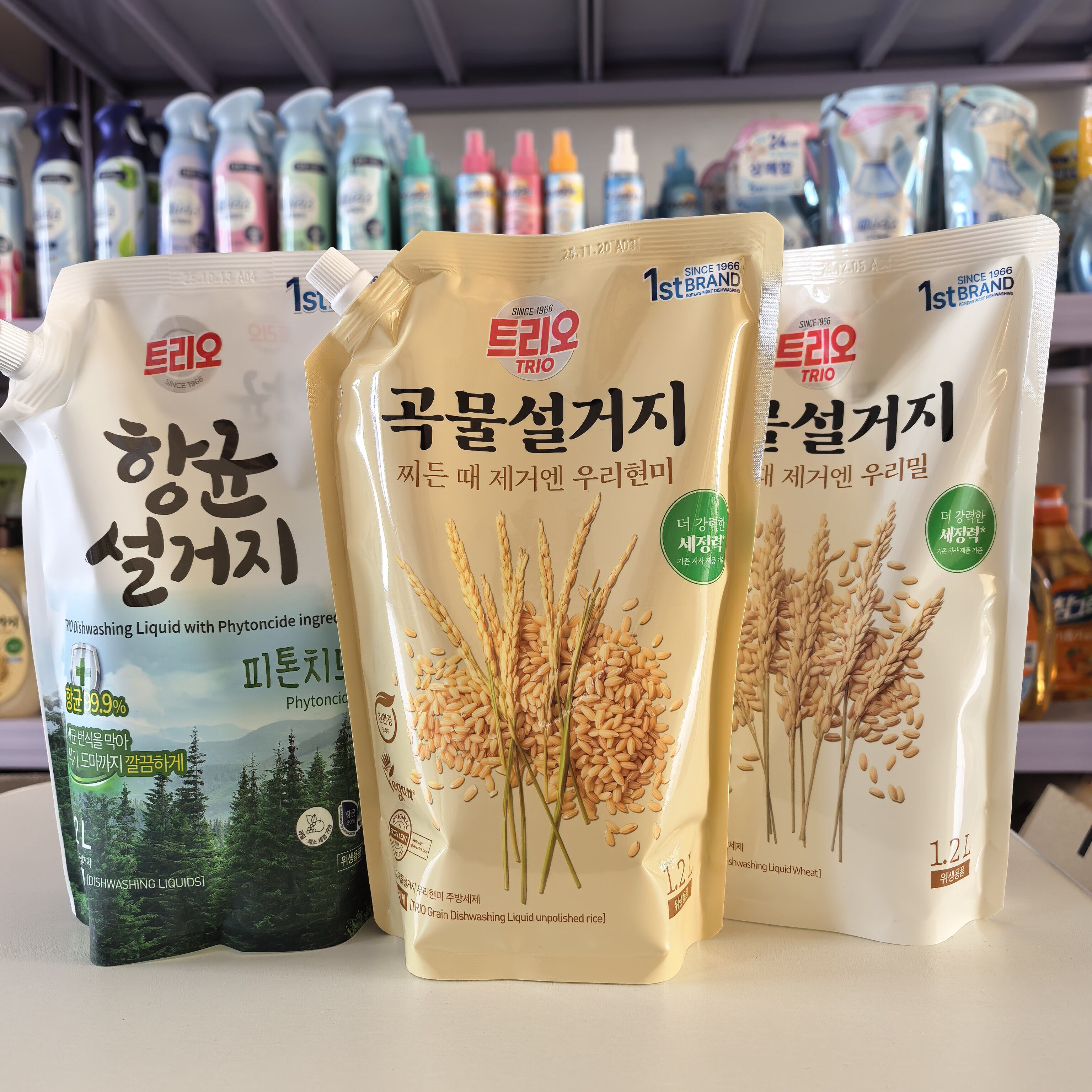 韩国进口正品爱敬谷物洗洁精1.2L大容量袋装浓缩去油污补充装洗碗