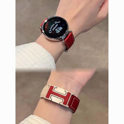 适用荣耀亲选Rossini2e表带荔枝纹磁吸扣荣耀亲选Rossini2i皮带