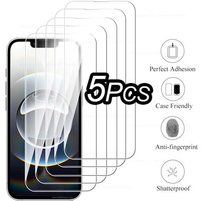 5PCS Full Cover Tempered Glass For iPhone 16e 2025 Screen Pr