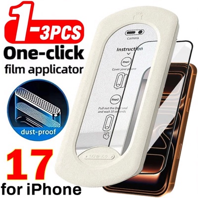 1-3PCS HD/Privacy Anti-Spy Tempered Glass For iPhone 17 16 15 14 13 12Pro Max Plus Auto-Dust Removal