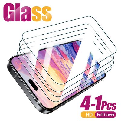 4-1pcs HD Tempered Glass For iPhone 16 15 14 Plus 11 Pro Max