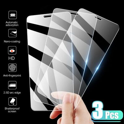 3PCS Full Cover Tempered Glass For iPhone 17 16 15 14 13 Min