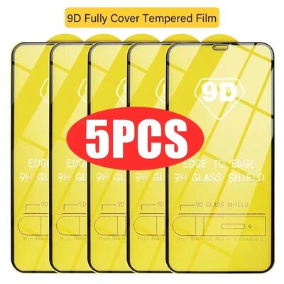 5PCS 9D Tempered Glass For iPhone 17 Air 16 Pro Max 15 14 13