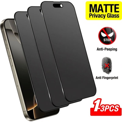 1-3 Pack Privacy Screen Protector Tempered Glass for iPhone 17 16 15 14 13 12  Anti-Spy Matte Finish