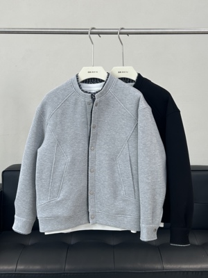 HZK春季韩系极简假两件格子拼接开衫男士宽松休闲保暖