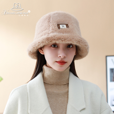 毛绒绒渔夫帽出游可爱女生冬天