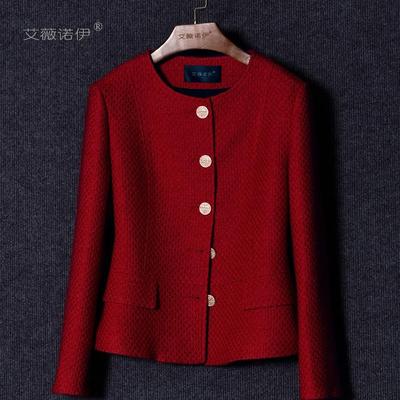 艾薇诺伊羊毛圆领小香风短外套