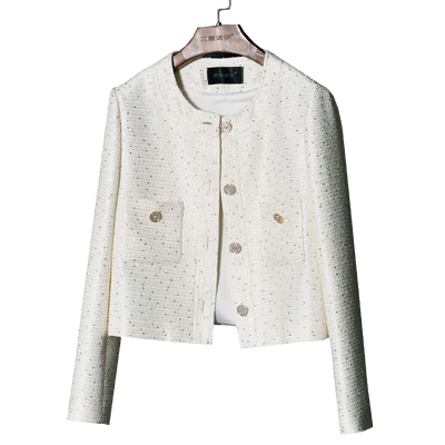 艾薇诺伊短款圆领小香风外套