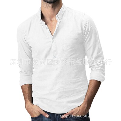 2020 all-match men's fashion new long-sleeved shirt