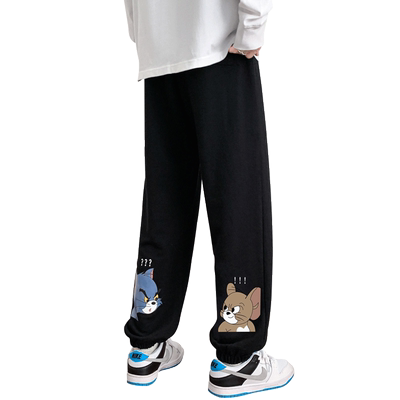 潮流卡通印花运动休闲卫裤ins潮