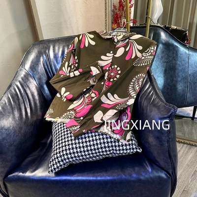 AOSER小众时尚文艺感长袖印花衬衫女装日常休闲风8822