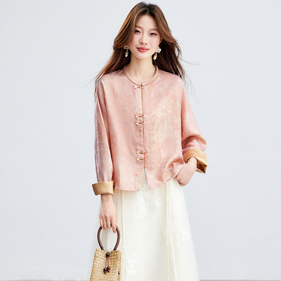 新中式国风外套女2026春秋轻奢时尚复古提花减龄气质上衣 SP6109