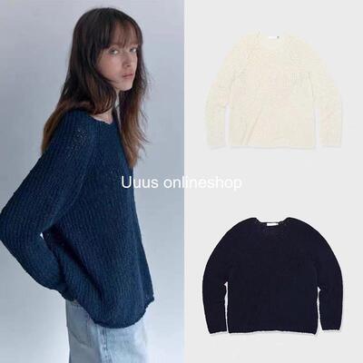 买手店正品韩国Low Classic针织衫23秋季新款镂空长袖上衣毛衣