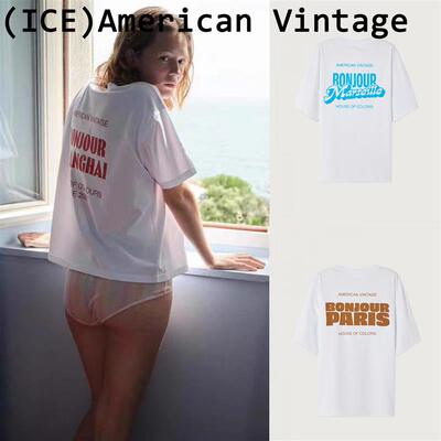 ice买手店正品现货American vintage字母印花纯棉宽松T恤男女同款