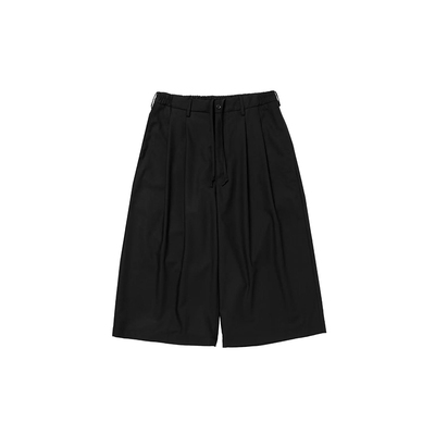 Cootie T/W Twill Shin Cut Wide Easy 78%羊毛 混纺廓形8分裤