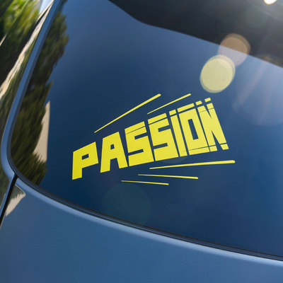 恐高症passion个性创意英文车贴