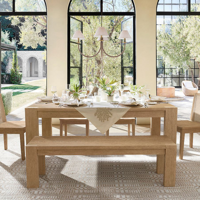 北欧简约侘寂风实木可拉伸餐桌椅