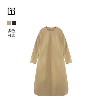 【超值特价】GOLDEN BARRY圆领100棉廓形优雅气质连衣裙302321