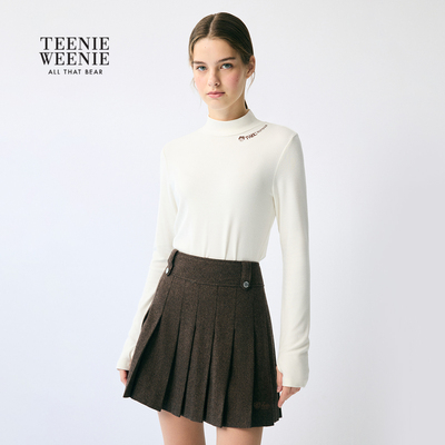 TeenieWeenie小熊女装T恤2025年秋季新款柔软舒适高领长袖打底衫TTLA254TC2K