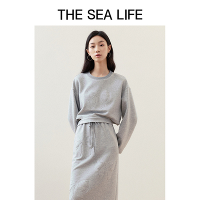 THESEALIFE 棉系圆领卫衣女2025春露腰设计小众19300