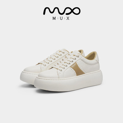 MUX/迈思MUX/迈思简约风休闲板鞋专柜同款真皮拼色舒适休闲鞋82254