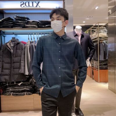 XLDS/雪岭丹松男士时尚简约长袖衬衫2325121