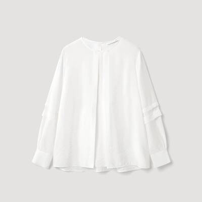 OVV女装简约舒适立体剪裁圆领休闲长袖上衣GNSAJ16010A
