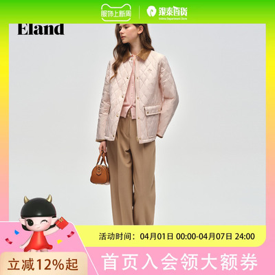 Eland衣恋 翻领通勤小香风外套 棉服