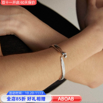 ABOAB SURROUND系列 Nesting curved开口手镯925银厚镀金原创设计
