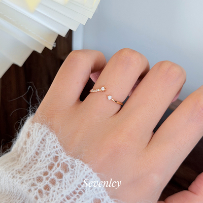 新品【辰星】日系轻气质~925纯银星星戒指尾戒小众设计感