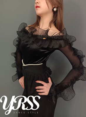摩登舞服YRSS上衣长袖黑色练习服